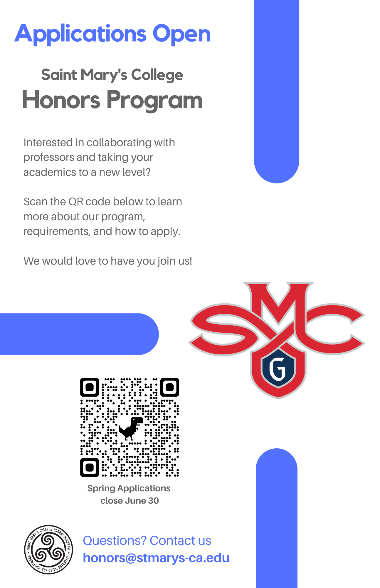 Honors Applications Now Open | Saint Mary's College